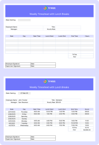 Free Printable and Downloadable Timesheet Templates | Traqq
