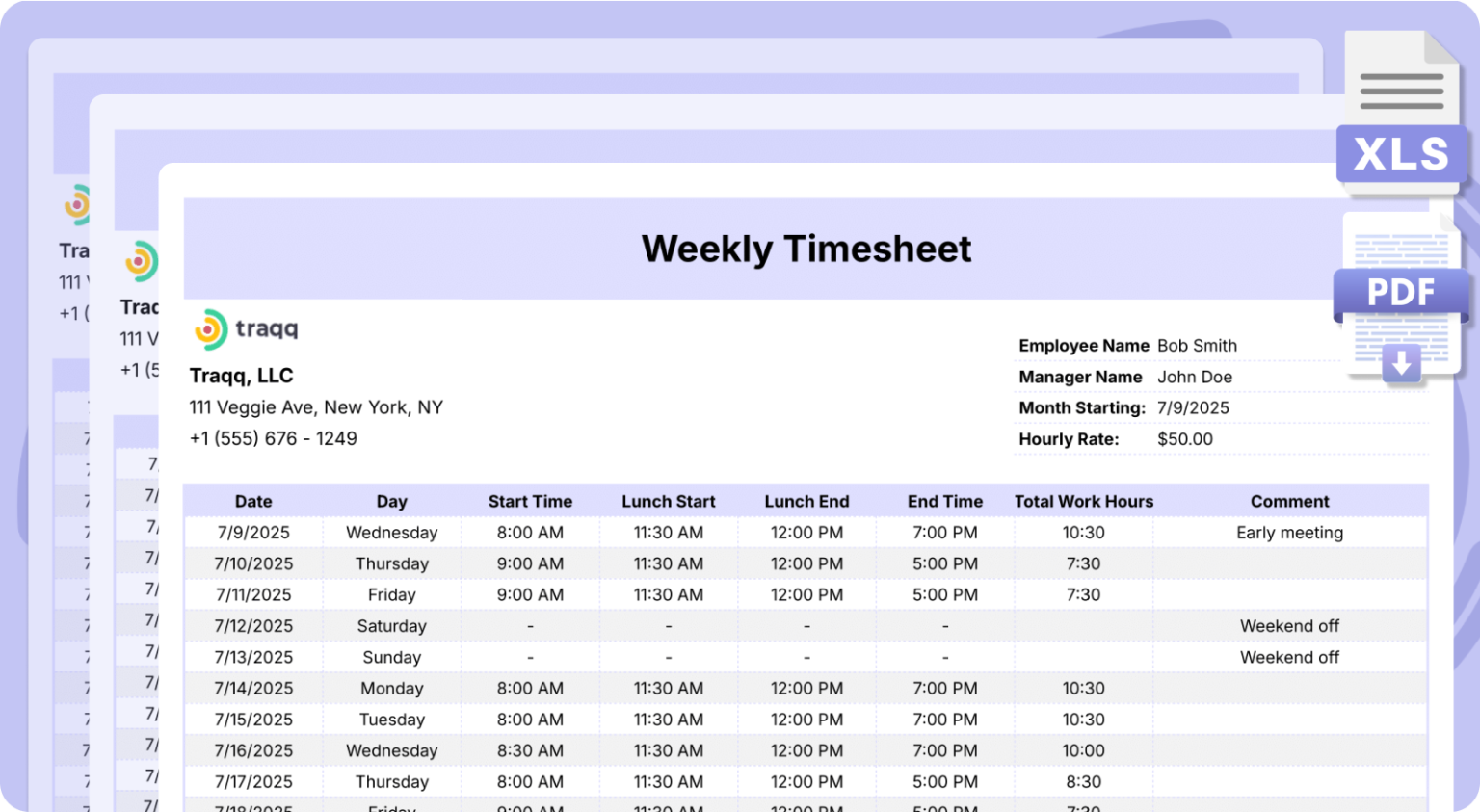 Free Printable and Downloadable Timesheet Templates | Traqq