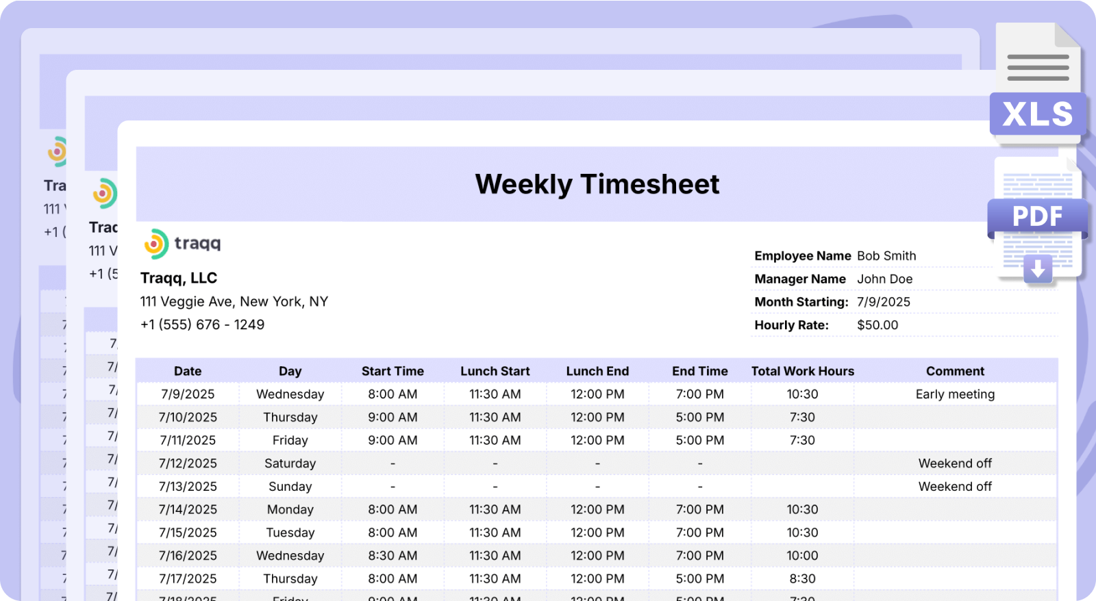 Free Printable and Downloadable Timesheet Templates | Traqq